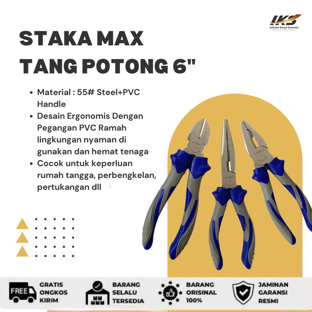 Jual Staka Max Tang Potong / Lancip / Kombinasi 6 inch | Shopee Indonesia