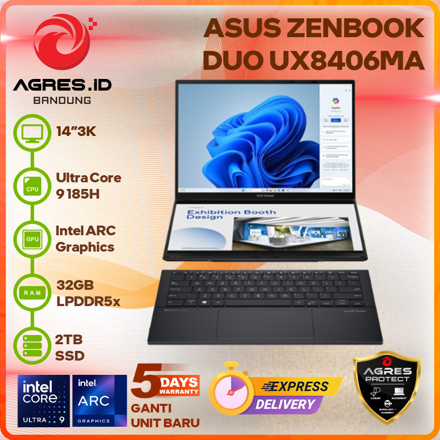 Jual ASUS ZENBOOK DUO UX8406MA CORE ULTRA 9 185H 32GB 2TB 14" 3K TOUCH ...