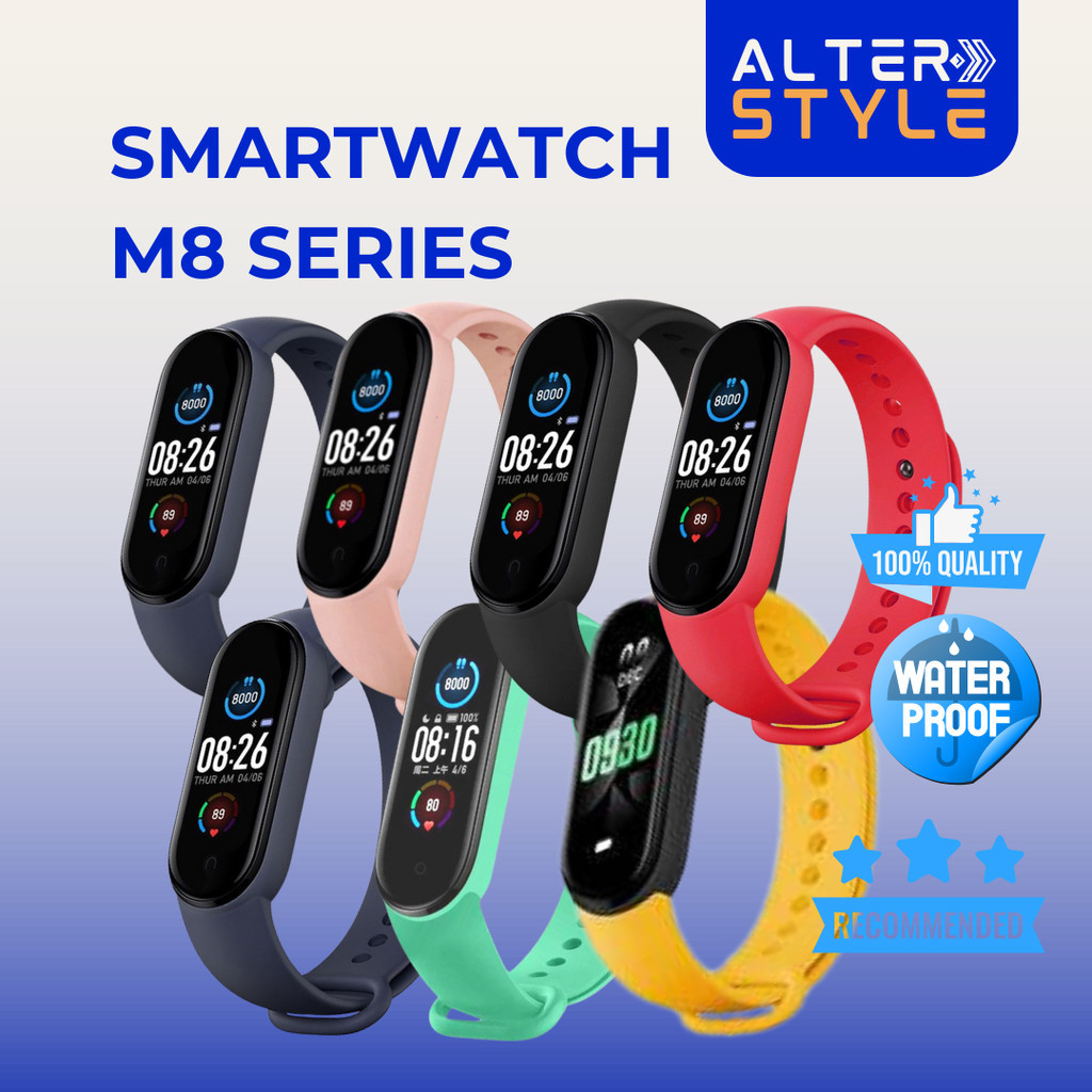 Jual (TERMURAH) Smartwatch M8 Smartband mi m4 Jam Tangan Pria Wanita Smartwatch Modern Bluetooth ...