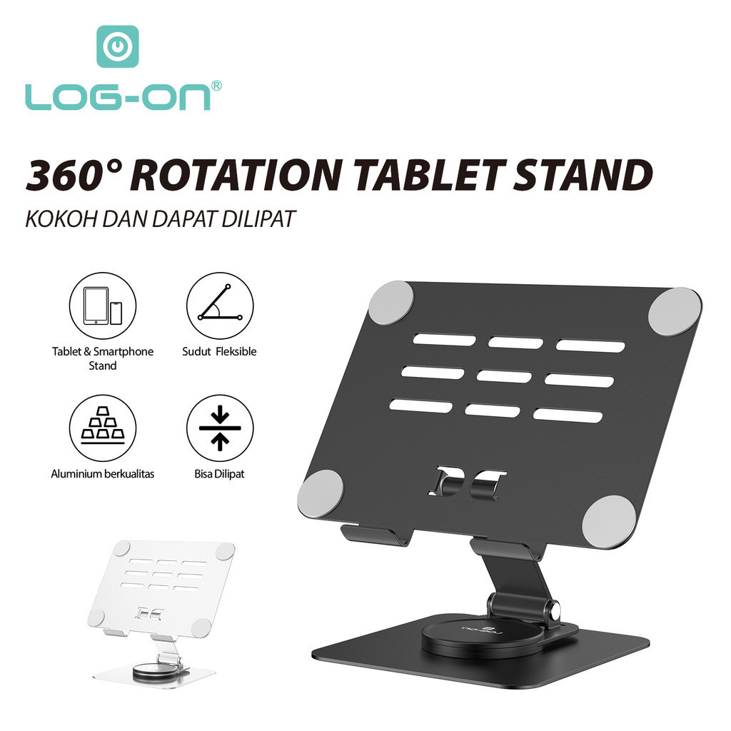 Jual Log On - CRH63 Stand Ipad Holder Alluminium Dudukan Tablet 360 ...