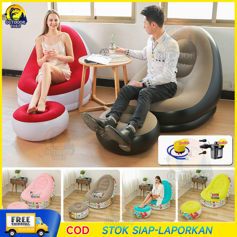 Jual 【COD】SOFA ANGIN+SANDARAN BAHAN BULU TIDAK PANAS READY Sofa Santai ...