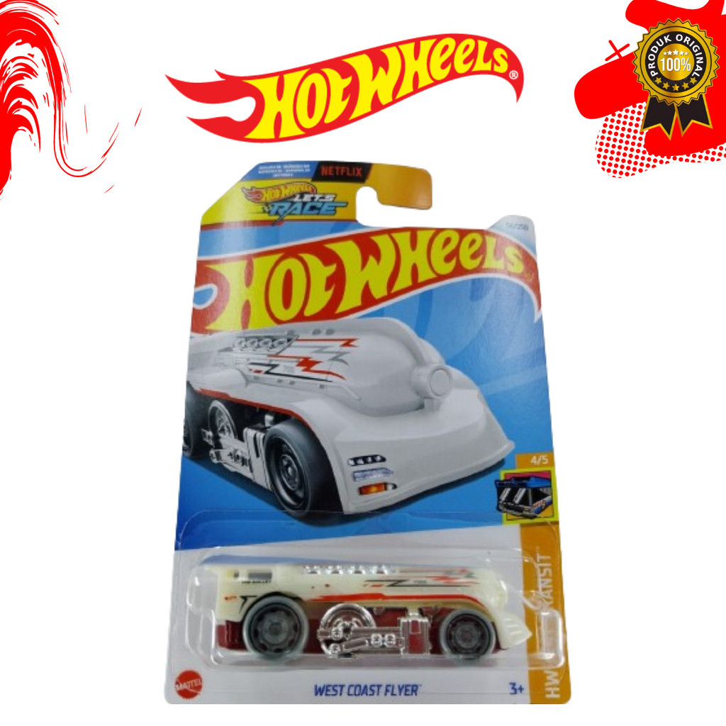 Jual Hot Wheels West Coast Flyer Kereta Api Putih Lets Race Netflix ...