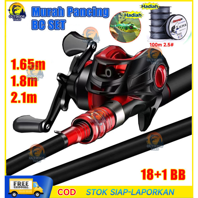 Jual BC Combo Baitcasting 1.8m/2.1m/2.4m Fishing Rod Casting Fishing ...