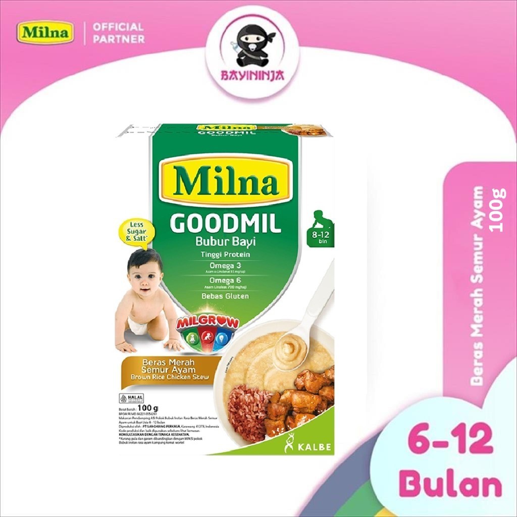 Jual Milna Goodmil 8 to 12 Bulan Bubur Bayi Beras Merah Semur Ayam 100 ...