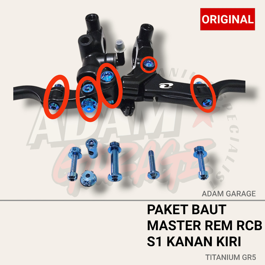 Jual BAUT TITANIUM GR5 PAKET MASTER REM RCB S1 KIRI KANAN 9pcs ADAM ...