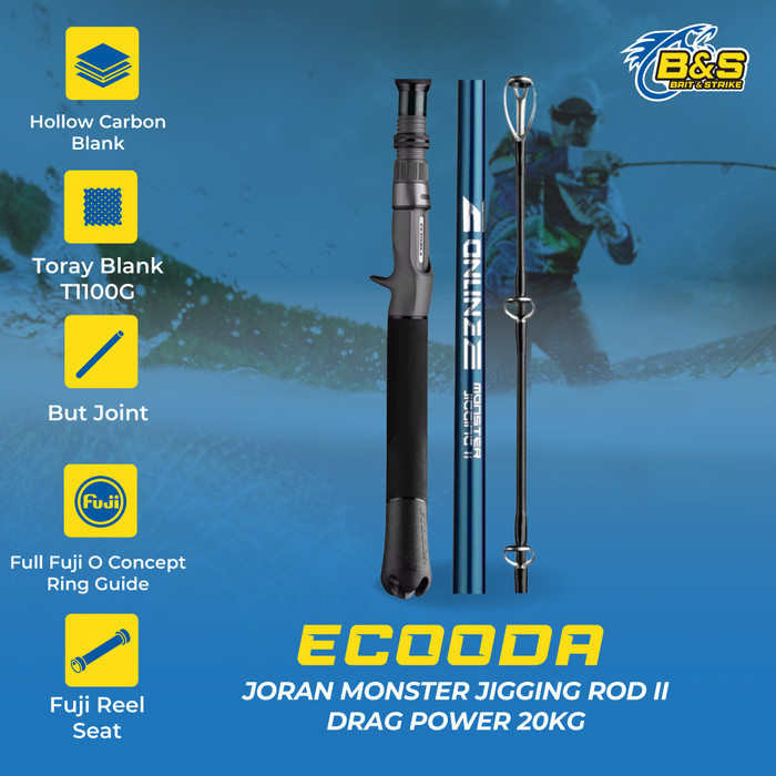 Jual ECOODA Monster Jigging Rod II Drag Power 20kg Fishing Rod Heavy Trolling Rod JP112 | Shopee ...