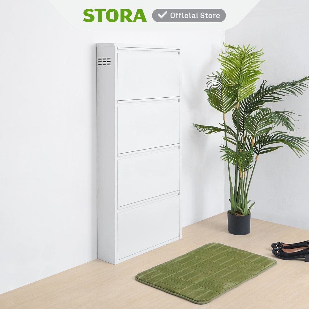 Jual Stora Kabinet Sepatu 4 Tingkat - Putih Shoe Rack Organizer Sandal ...