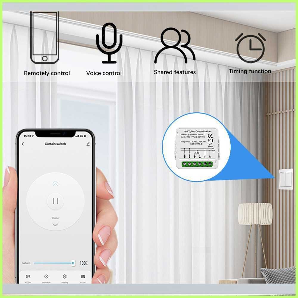 Jual Mini Smart Curtain Switch ZigBee Tuya 1 CH Control Module 5A - QS-Zigbee-S10-C04 | Shopee ...