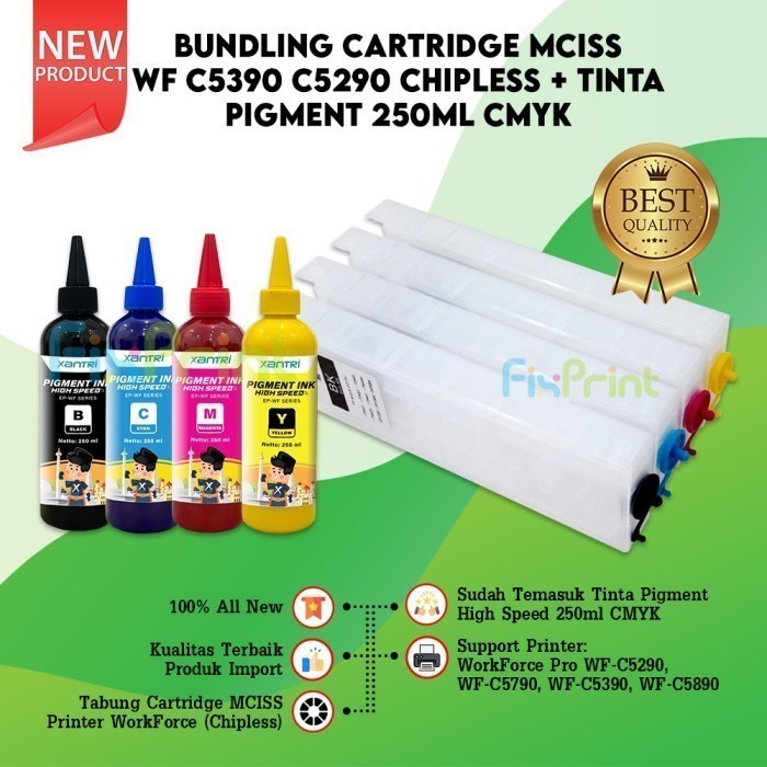 Jual Tabung 4 Warna Printer Epson WF-C5290 C5290 WF-C5890 C5390 WF ...