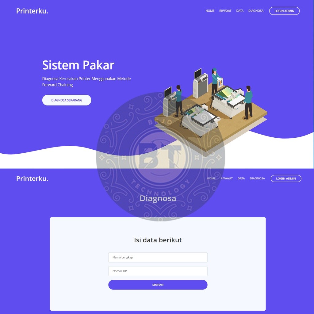 Jual APLIKASI WEB SOURCE CODE SISTEM PAKAR DIAGNOSA KERUSAKAN PRINTER METODE FORWARD CHAINING ...