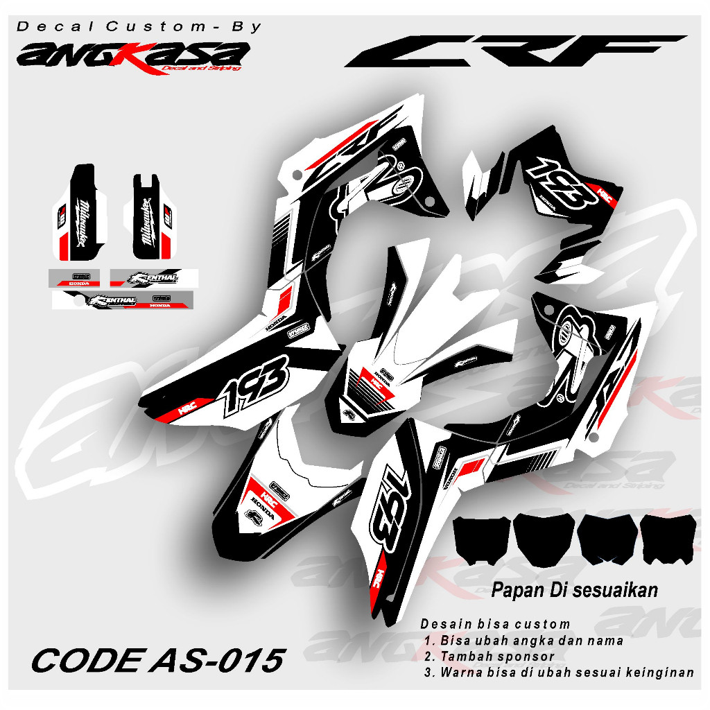Jual AS 015 STIKER DECAL CRF 150L BISA CUSTOM DESAIN MOTIF TERBARU BISA CUSTOM | Shopee Indonesia