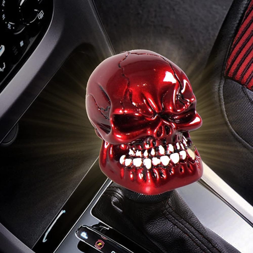 Jual Universal Skull Gear Shift Knob Car Gear Lever Grip Knobs With 3 ...