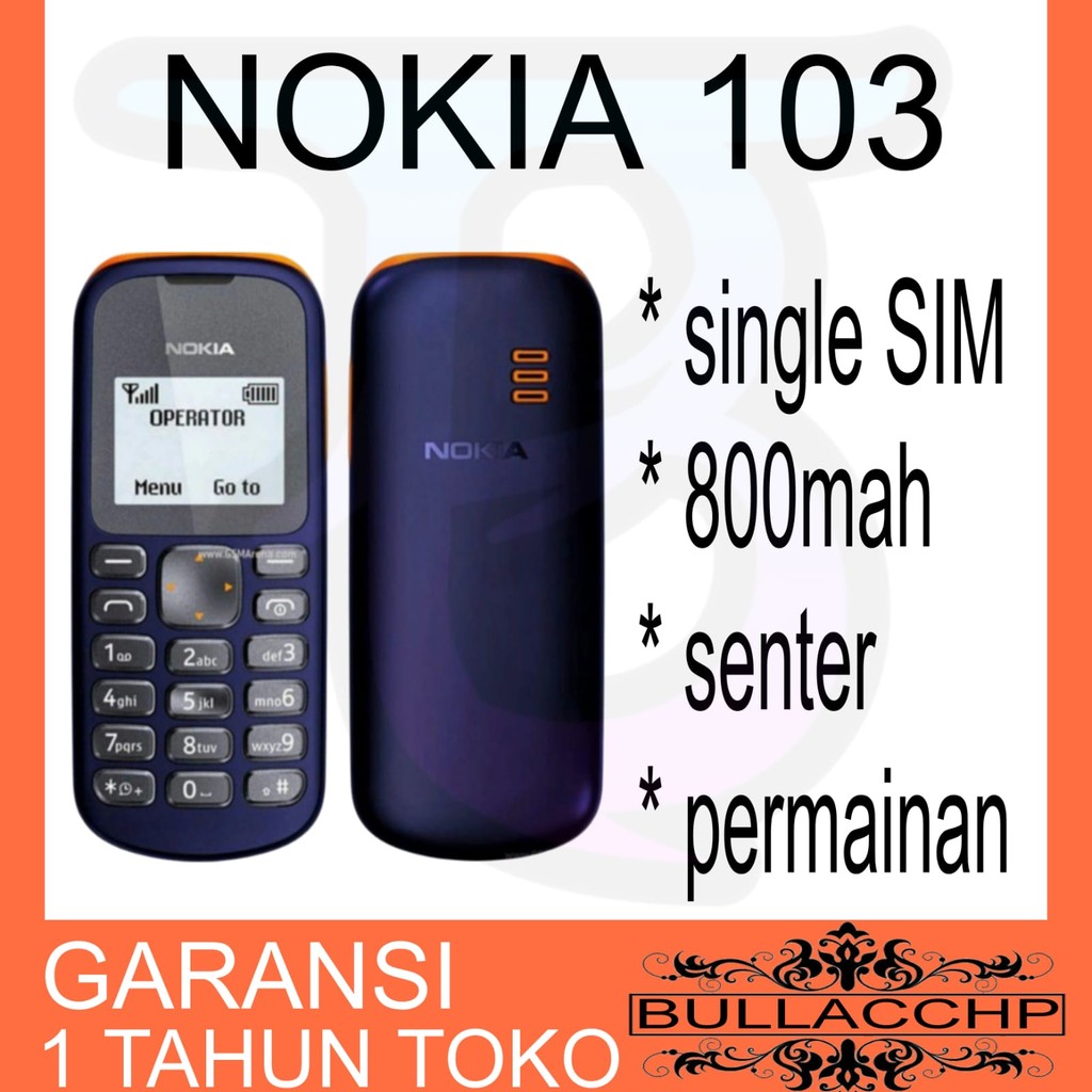 Jual HP NOKIA 103 (BARU) [GARANSI 1 TAHUN] - HP Jadul Senter Klasik ...