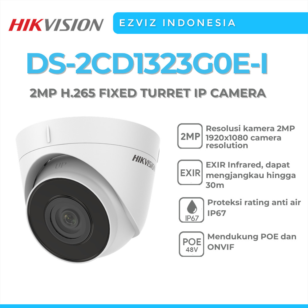 Jual HIKVISION DS-2CD1323G0E-I 2MP FIXED TURRET IP CAMERA GARANSI RESMI ...