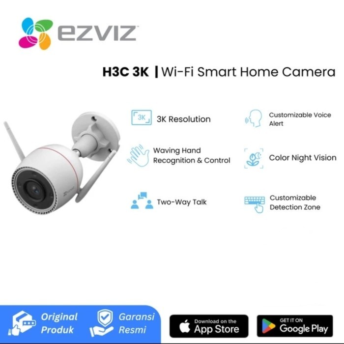Jual Ezviz H3c 3K 5MP WiFi Outdoor Bullet Two Way Talk Color Night ...
