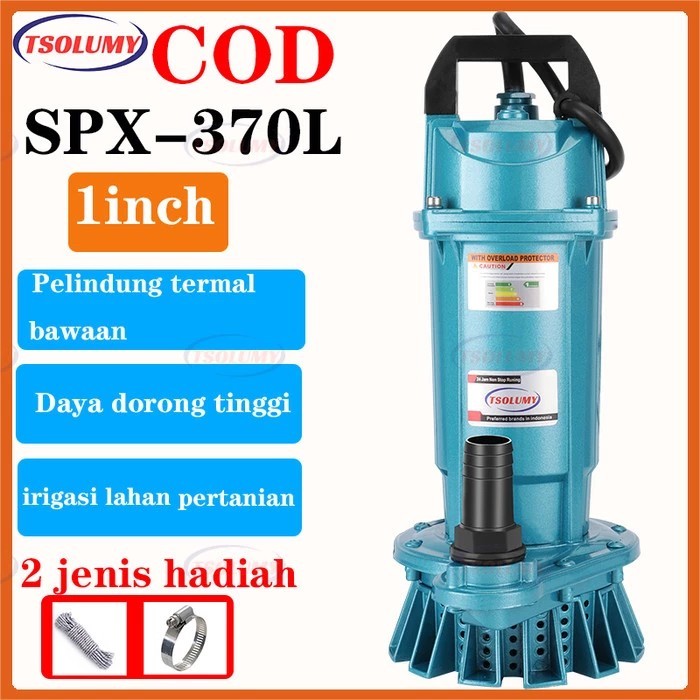 Jual Pompa Celup Air Kotor 370W Submersible Pump 1 inch TSOLUMY Pompa Kolam Ikan / Banjir ...