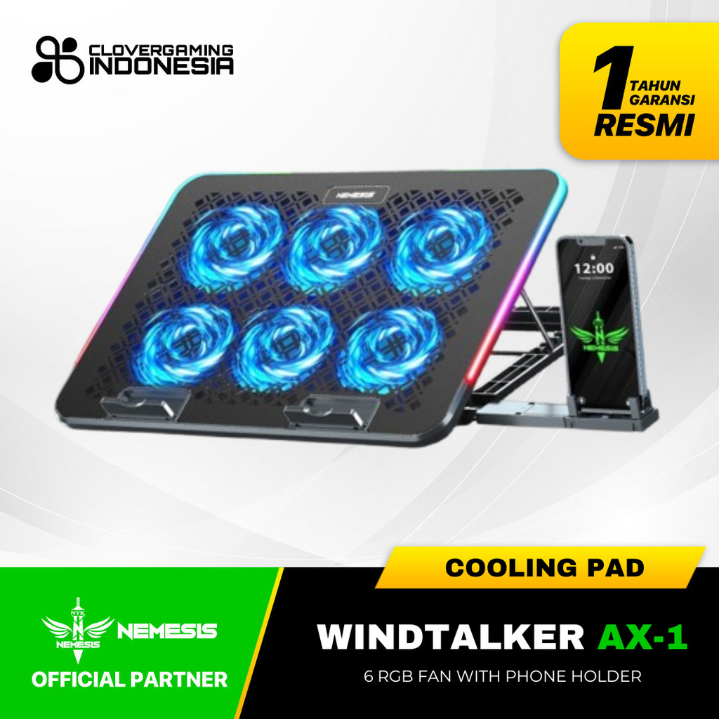 Jual NYK Nemesis Windtalker AX1 AX-1 RGB Cooling Pad Laptop Stand ...