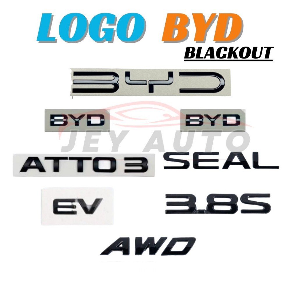 Jual Logo BYD Seal Atto 3 / Emblem BYD Seal / Logo BYD Hitam / Logo EV ...