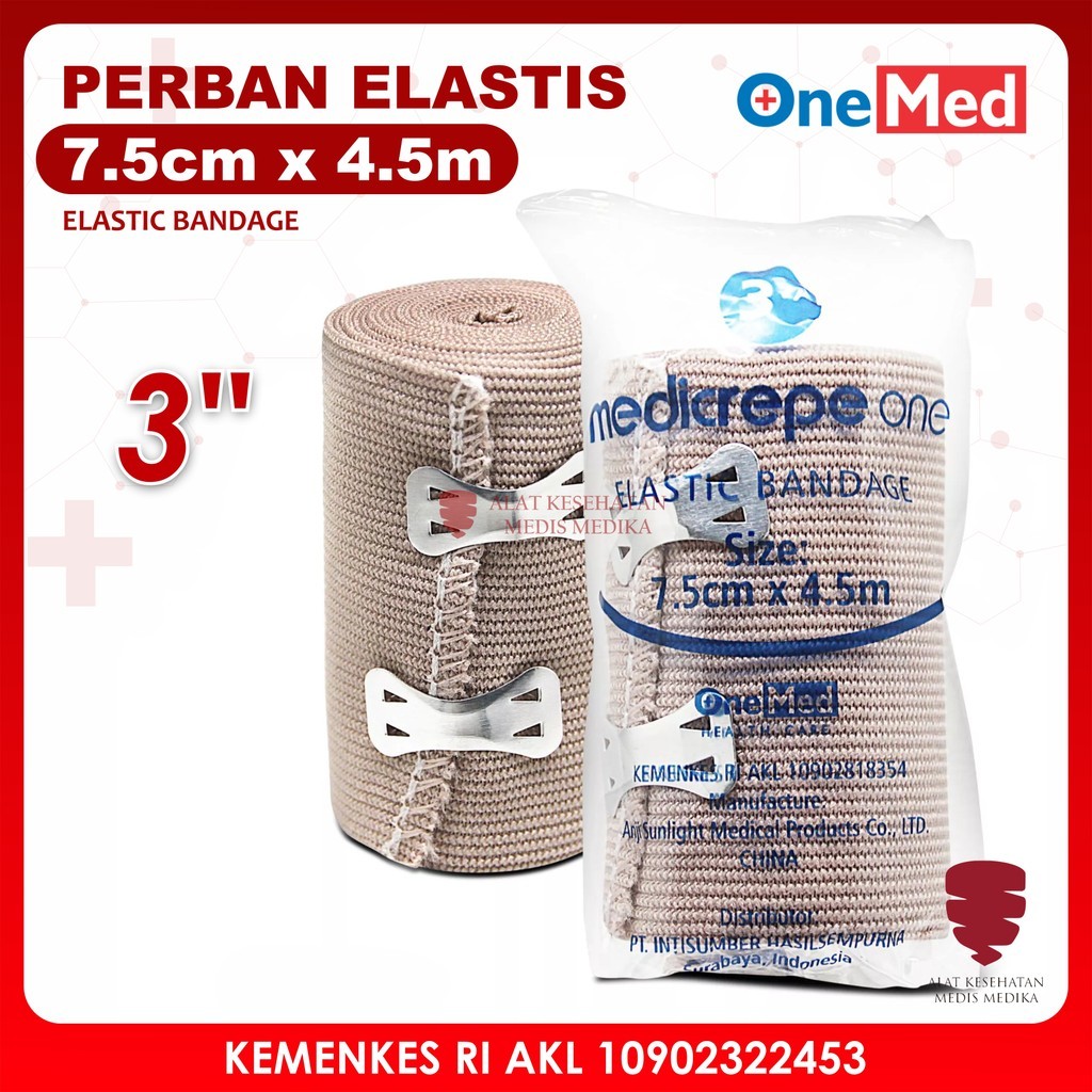 Jual Onemed Elastic Bandage Medicrepe 7.5cm 10cm 15cm Perban Elastis ...
