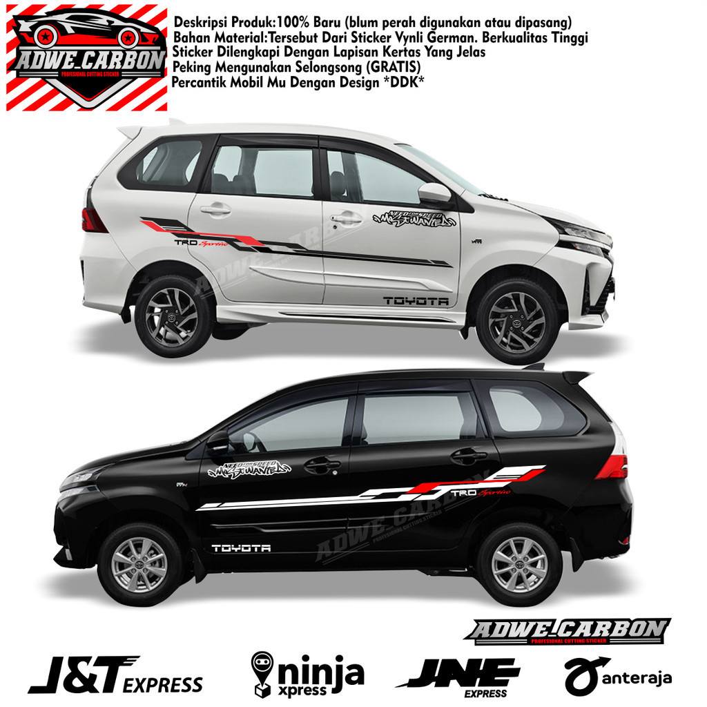 Jual STICKER MOBIL AVANZA VELOZ CUTTING TOYOTA STRIPING LIST BODY ...