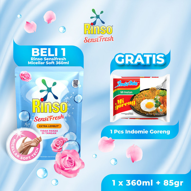 Jual Buy 1 Rinso Sensifresh Micellar Soft 360 ml FREE Indomie Goreng ...