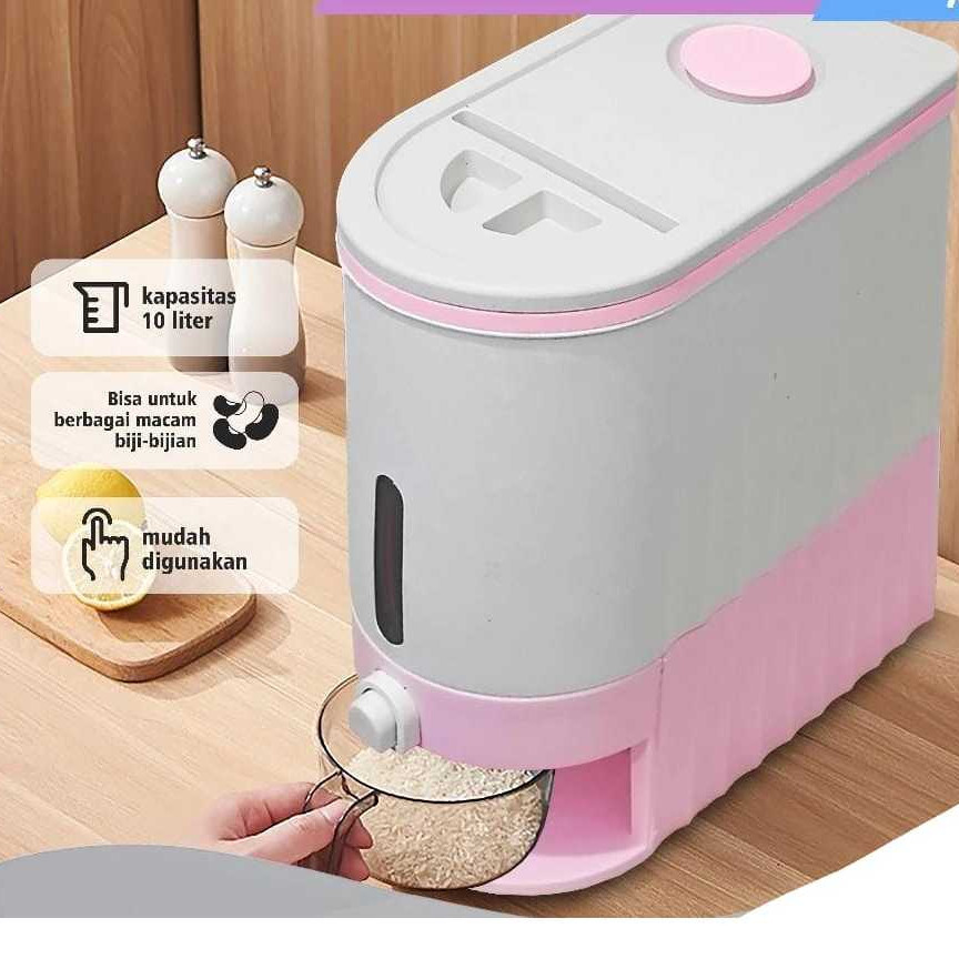 Jual Dispenser Beras SATU JIWA 12 KG Rice Box Tempat Penyimpanan Beras ...
