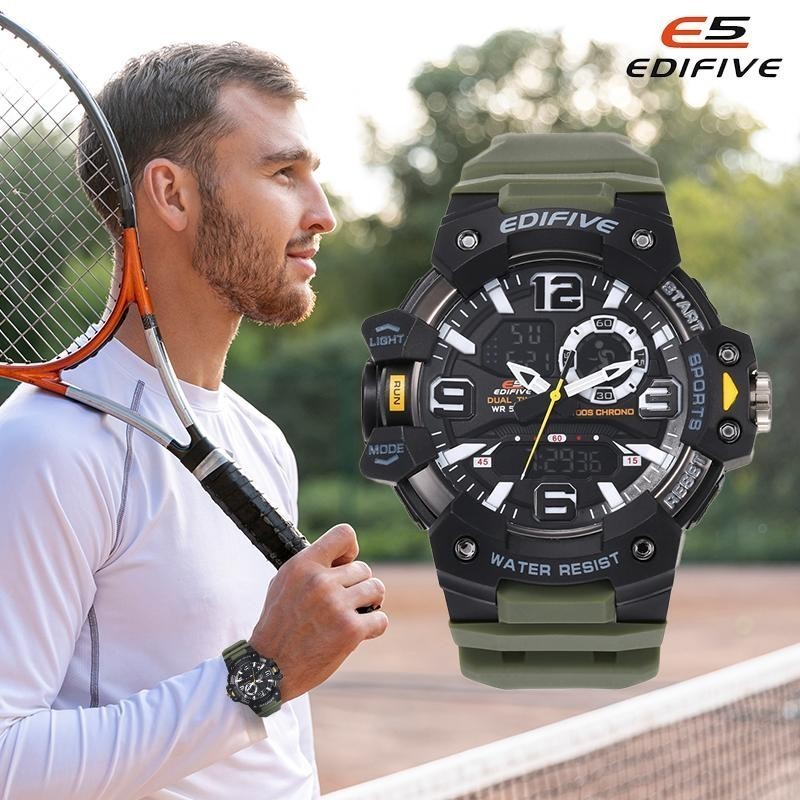 Jual Edifive Quartz Chronograph Rubber Watch Burst Athletic IT8023 | Shopee Indonesia