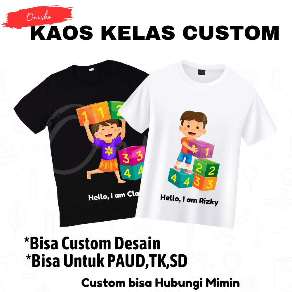 Jual Kaos Custom Angkatan Komunitas Seragaman Kelas Study Tour Paud TK SD Seragam Anak Bisa ...