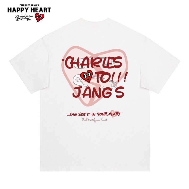 Jual 【COD】 CHARLES JANG'S HAPPY HEART/Kaos T-shirt Pria Warna Putih ...