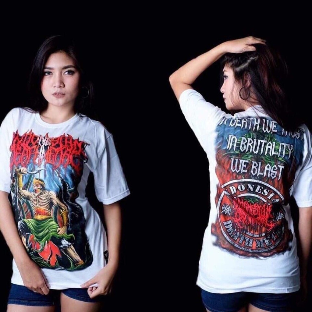 Jual Kaos metal Indonesian death metal iddm nusantara 1 white | Shopee ...