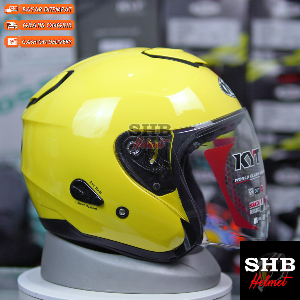 Jual HELM KYT KYOTO R SOLID LEMON YELLOW ( ORIGINAL ) | Shopee Indonesia