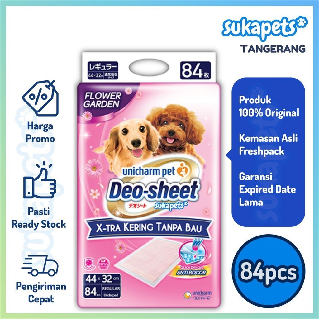 Jual Unicharm Deo Sheet Underpad Anjing R84 Regular Size Floral 84 Pcs ...