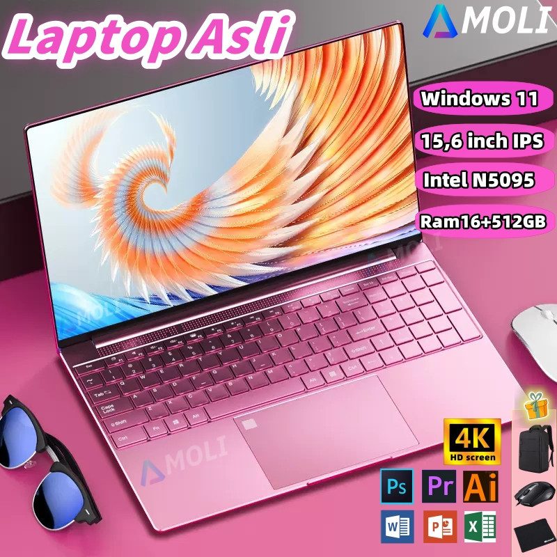 Jual PROMO TERBARU 2024 Laptop Baru Pink SSD Intel Celeron N5095 15.6 ...