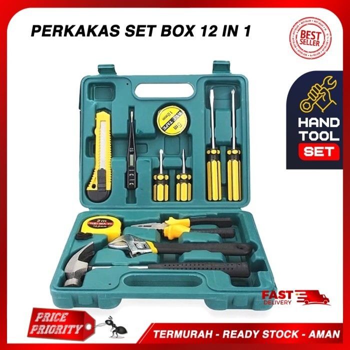 Jual Hand Tools Tool kit LENGKAP Set 12in1 Perkakas Pertukangan Obeng ...
