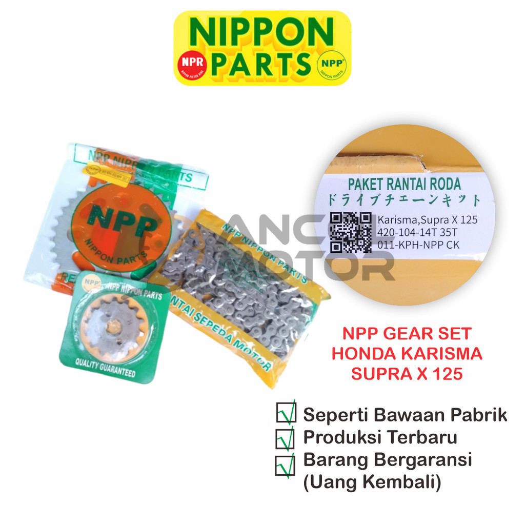 Jual Gear Set NPP Honda Karisma Supra X 125 Rantai Motor Chain Kit ...
