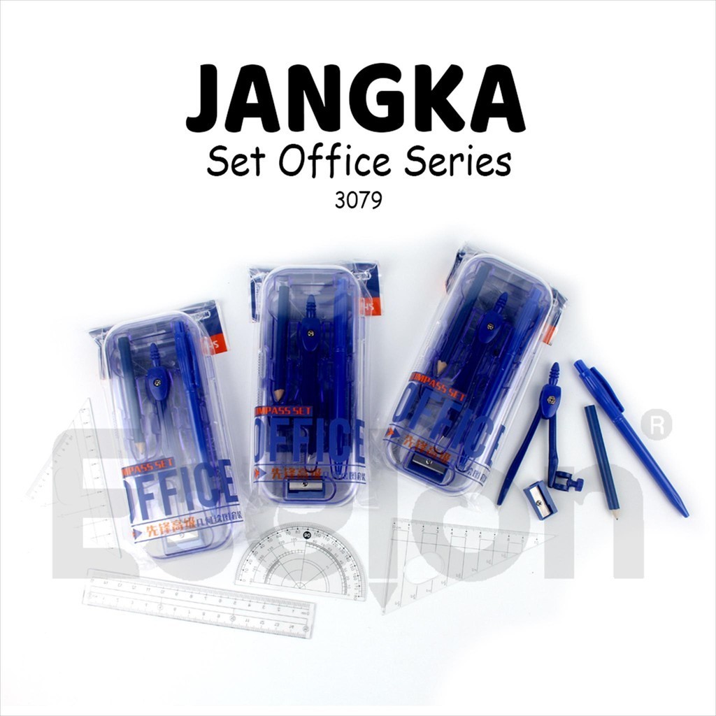 Jual Jangka + penggaris +pulpen 3079 / 1set Jangka isi 8 pcs | Shopee ...