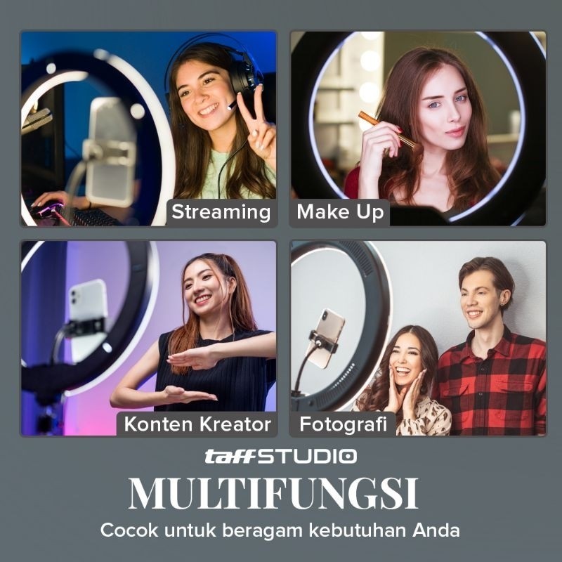 Jual Lampu Ring Light 120 LED 10W Dimmable 2700-7000K 10Inch - QX-260 ...