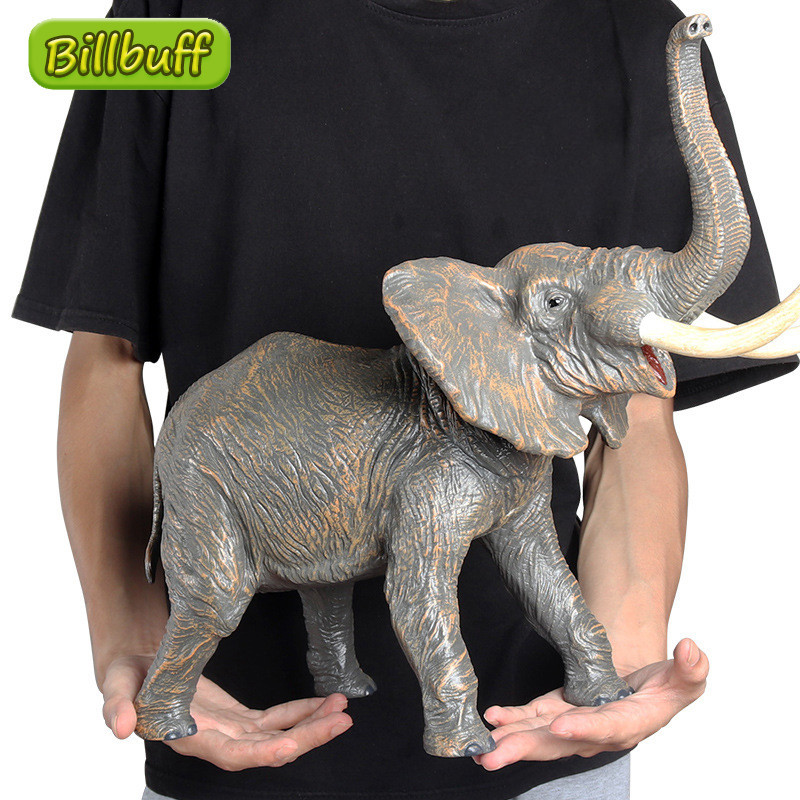 Jual Large Size Simulation Wild Jungle Animals Elephant Figurine PVC ...