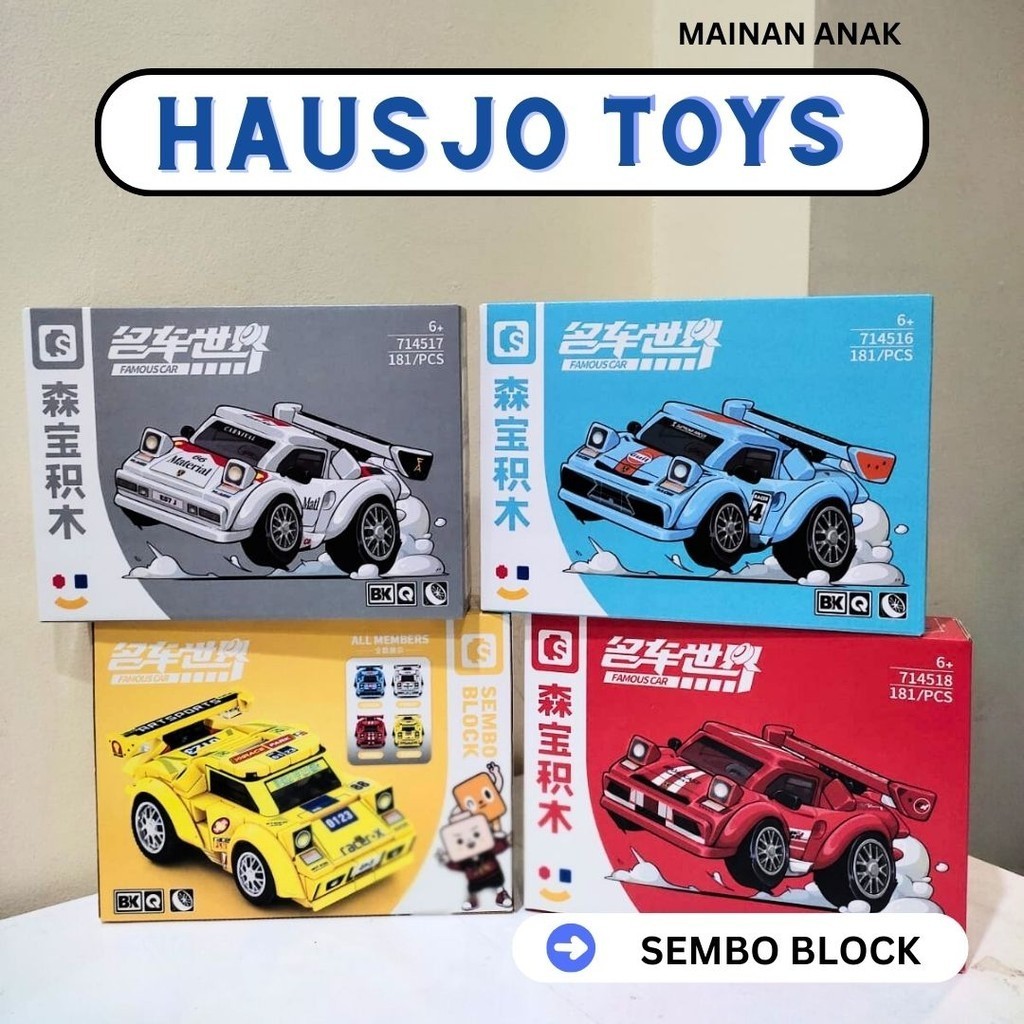 Jual Sembo Building Block Famous Car Collection (714516 - 714519 ...