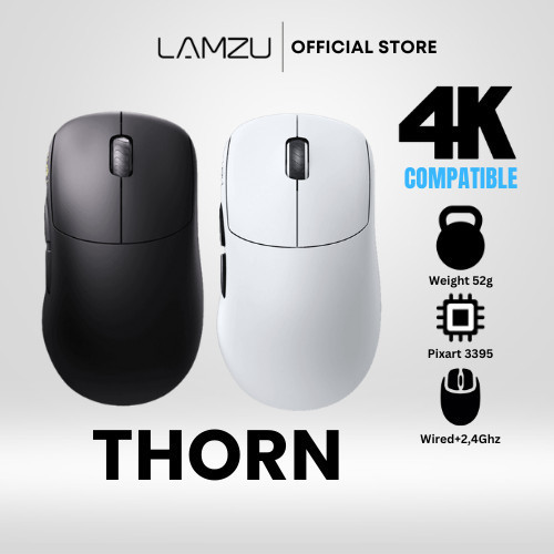 Jual Lamzu Thorn 4k Compatible Superlight Wireless Gaming Mouse Ergonomic (4K Dongle not ...