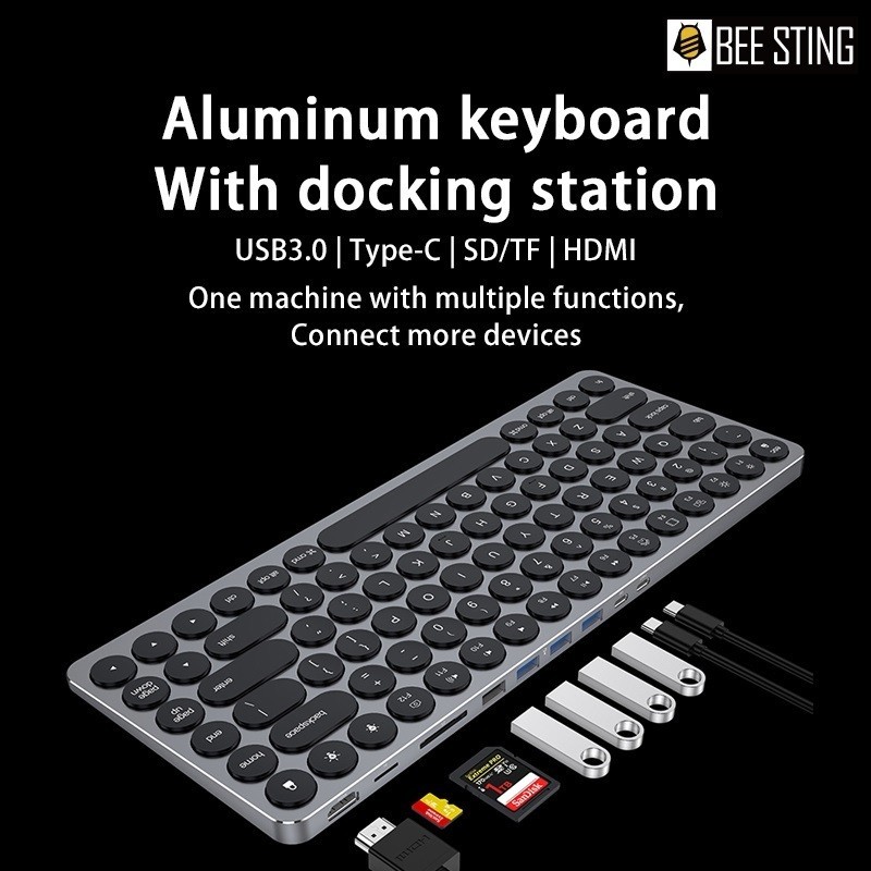 Jual New Backlit Keyboard With Expansion Dock TypeC HUB USB-C HUB Multi ...