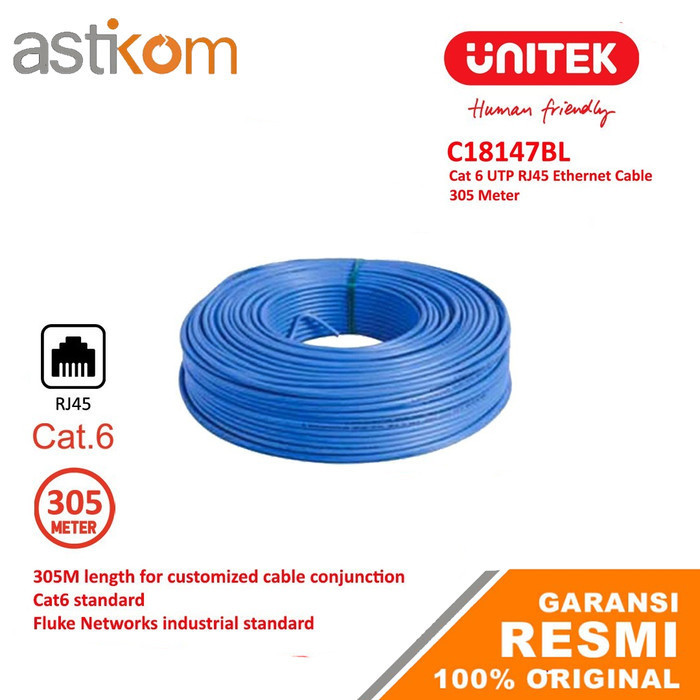 Jual Kabel LAN Cat6 Unitek 1 Roll C18147BL UTP Cat 6 305M | Shopee Indonesia
