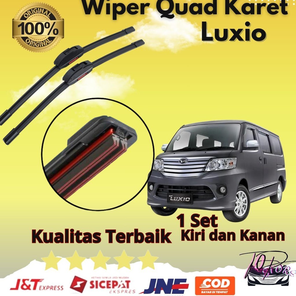 Jual Wiper Quad Karet 4 Karet Mobil Frameless Daihatsu Luxio Sepasang 2