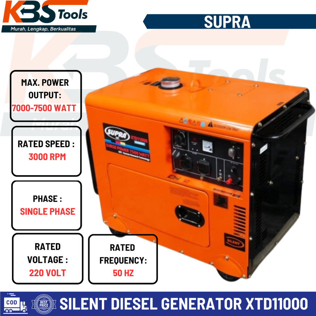 Jual Mesin Genset Supra 7500 Watt XTD11000 Silent Diesel Generator ...