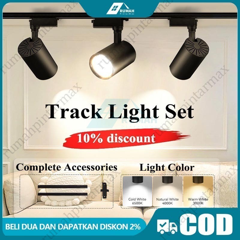 Jual LAMPU RELL TRACK LED SOROT LAMPU SOROT TRACKLIGHT REL SPOTLIGHT 10W / 20W / 30W | Shopee ...