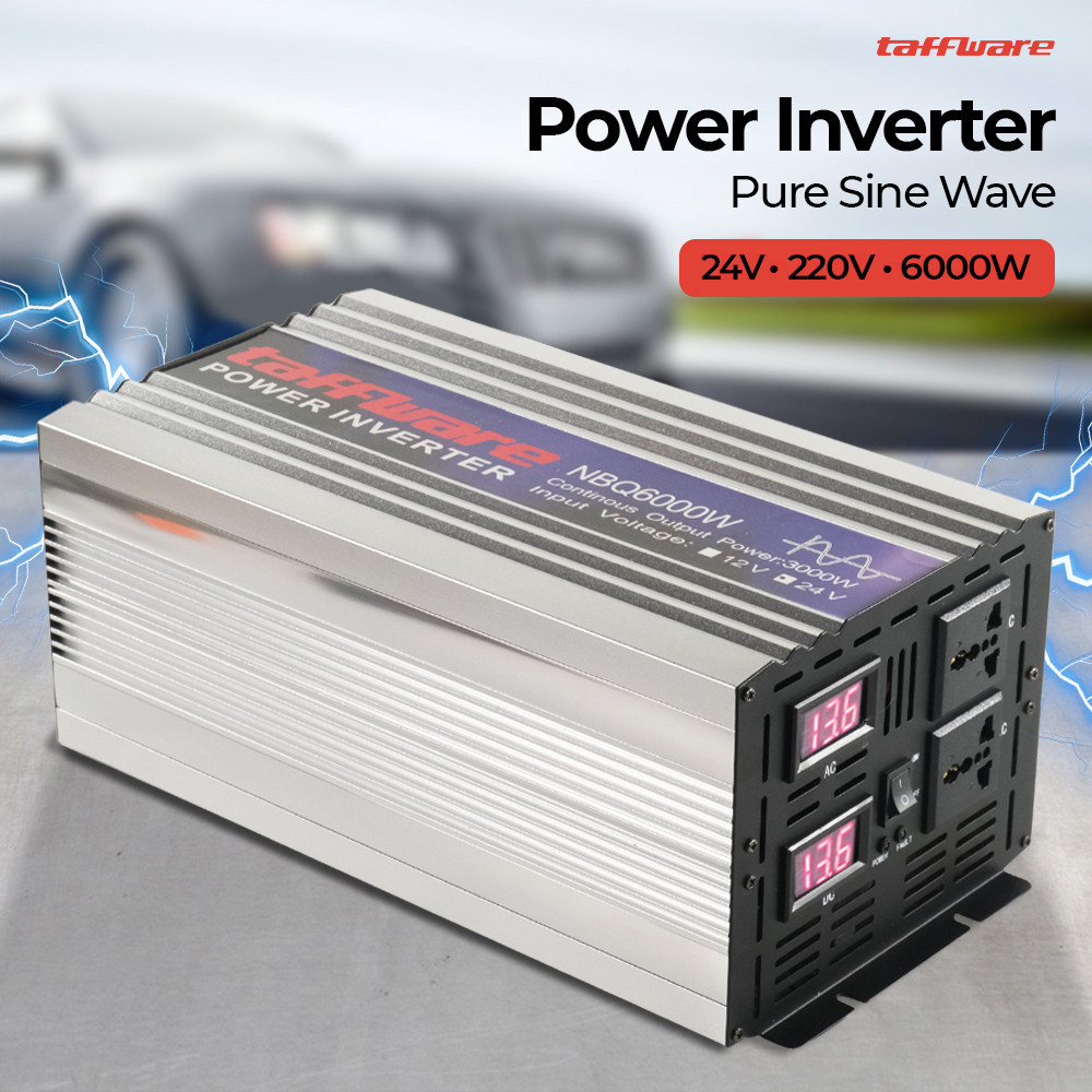 Jual Taffware Power Inverter Mobil Pure Sine Wave DC 24V to AC 220V 6000W - NBQ6000W | Shopee ...