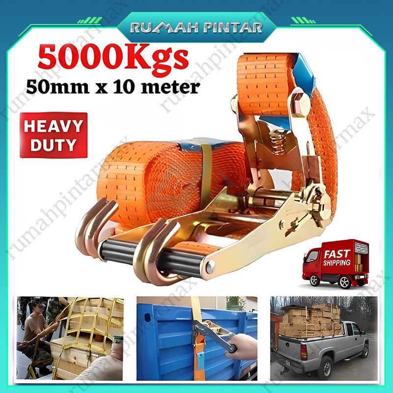 Jual Rachet Tie Down 8-10 Meter 10 TON Webbing Cargo Lashing Belt ...