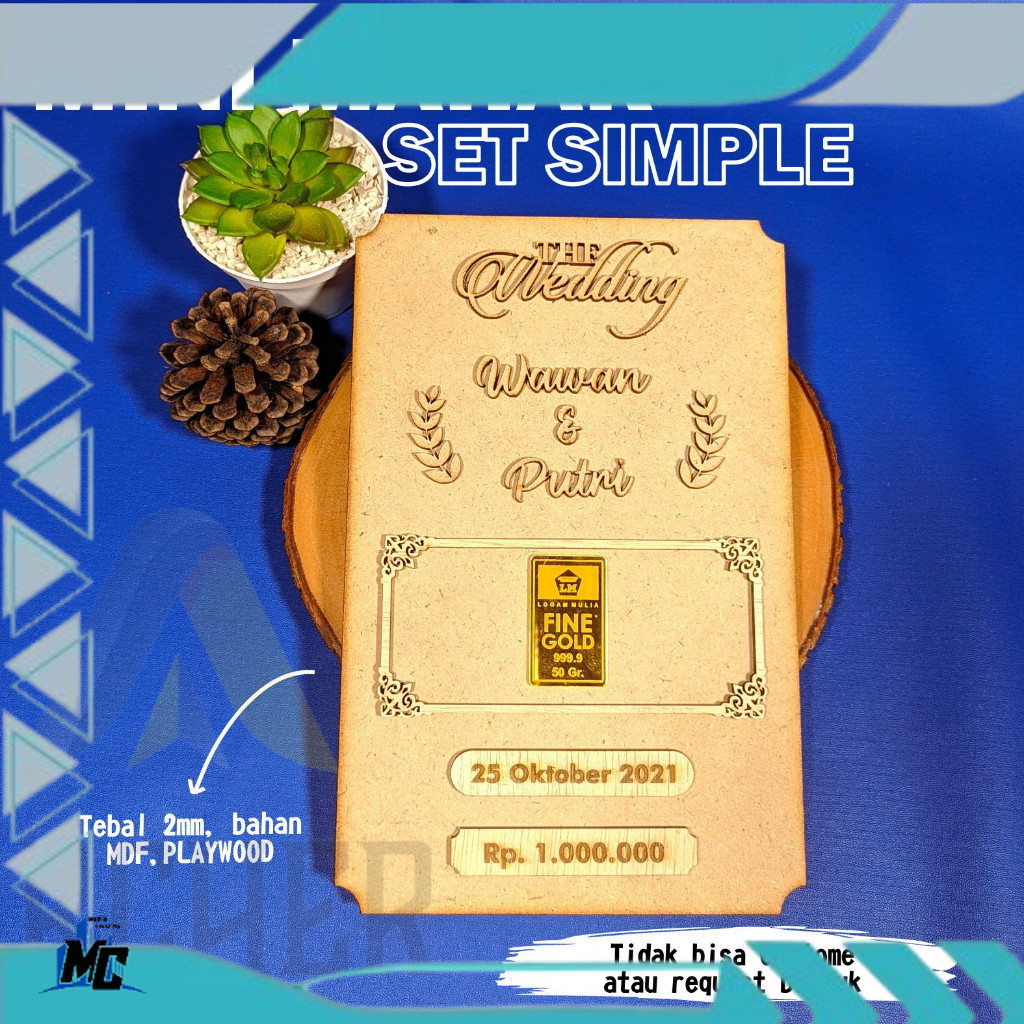 Jual CUSTOM MINI MAHAR SET SIMPLE LOGAM MULIA PLYWOOD HURUF TIMBUL ...