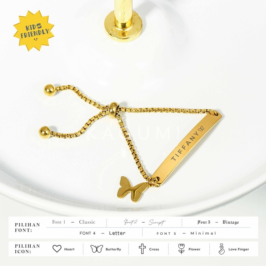 Jual KAGUMI Initial - Wish Kids Bracelet | Gelang Serut Custom Titanium ...