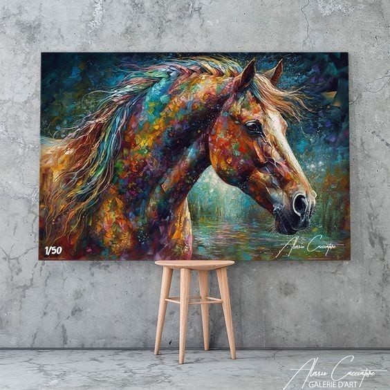 Jual Lukisan Kuda Full Color Aesthetic Teksture Tebal Modern art ...